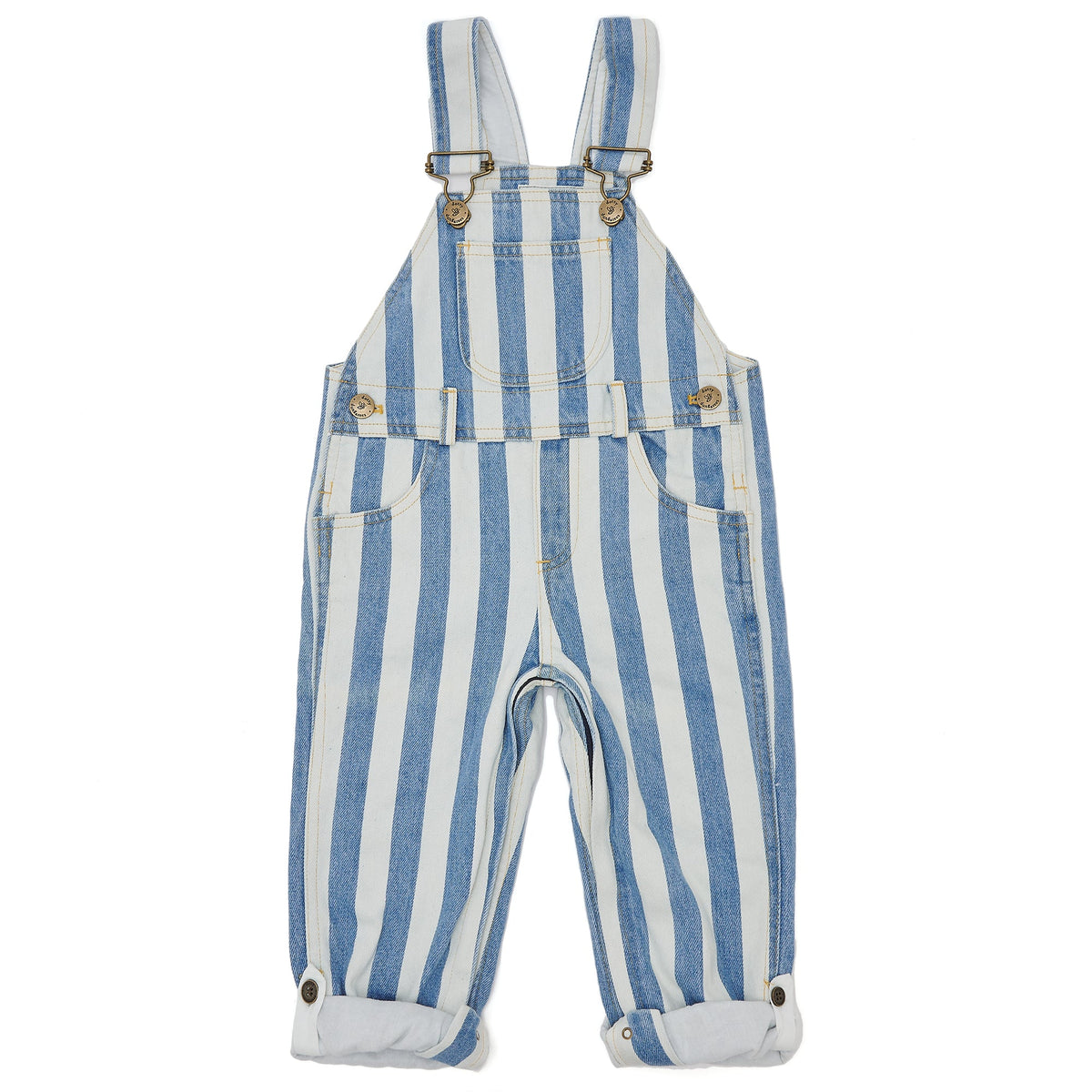 Classic Wide Stripe Denim Dungarees - Blue – Dotty Dungarees Ltd