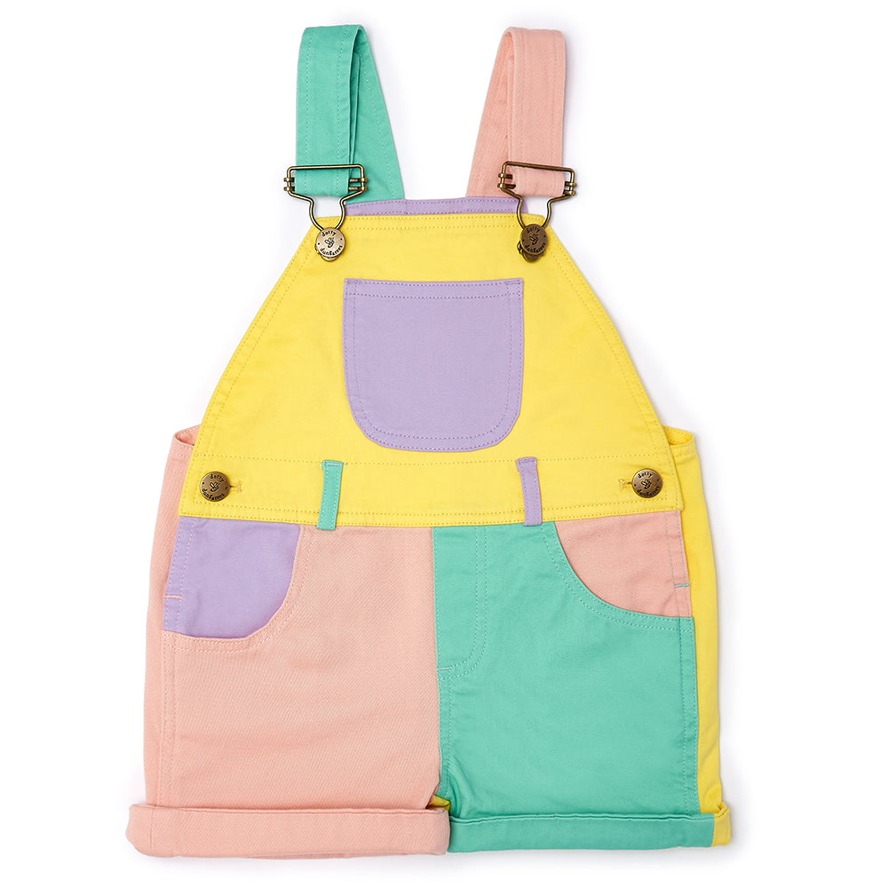 Pastel Colourblock Denim Shorts – Dotty Dungarees Ltd