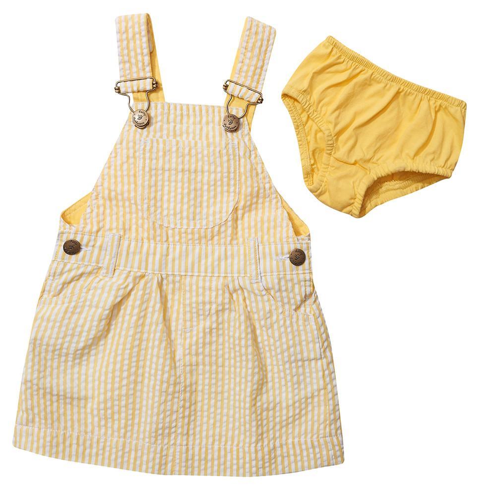 Yellow Seersucker Dress – Dotty Dungarees Ltd