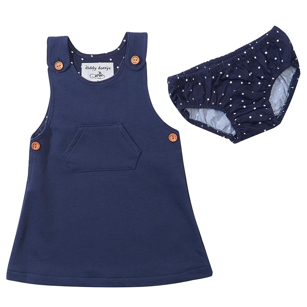 Navy Diddy Dress – Dotty Dungarees Ltd